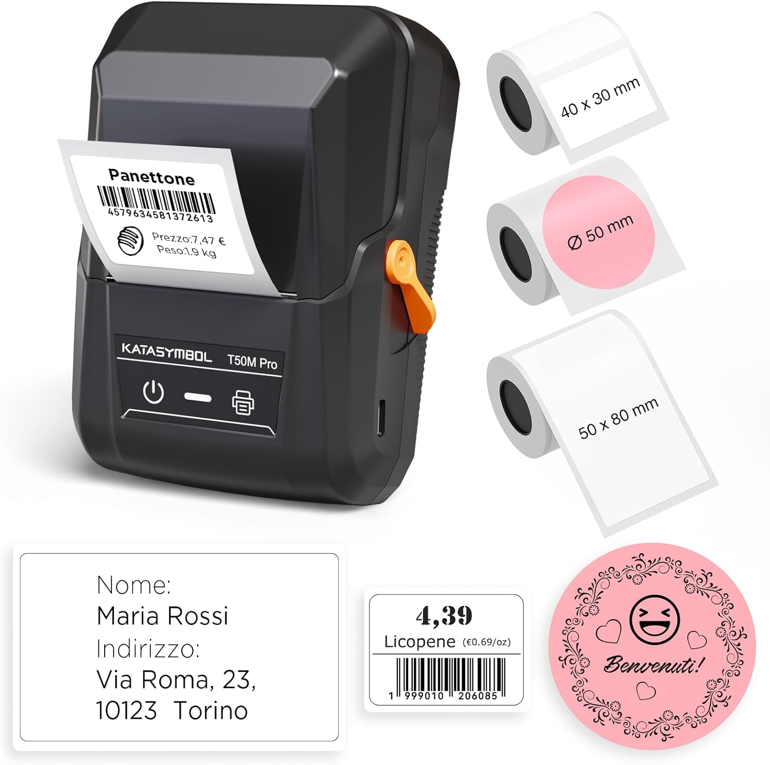 SUPVAN T50M Pro Etichettatrice Bluetooth con 3 Nastro, App Versatile c