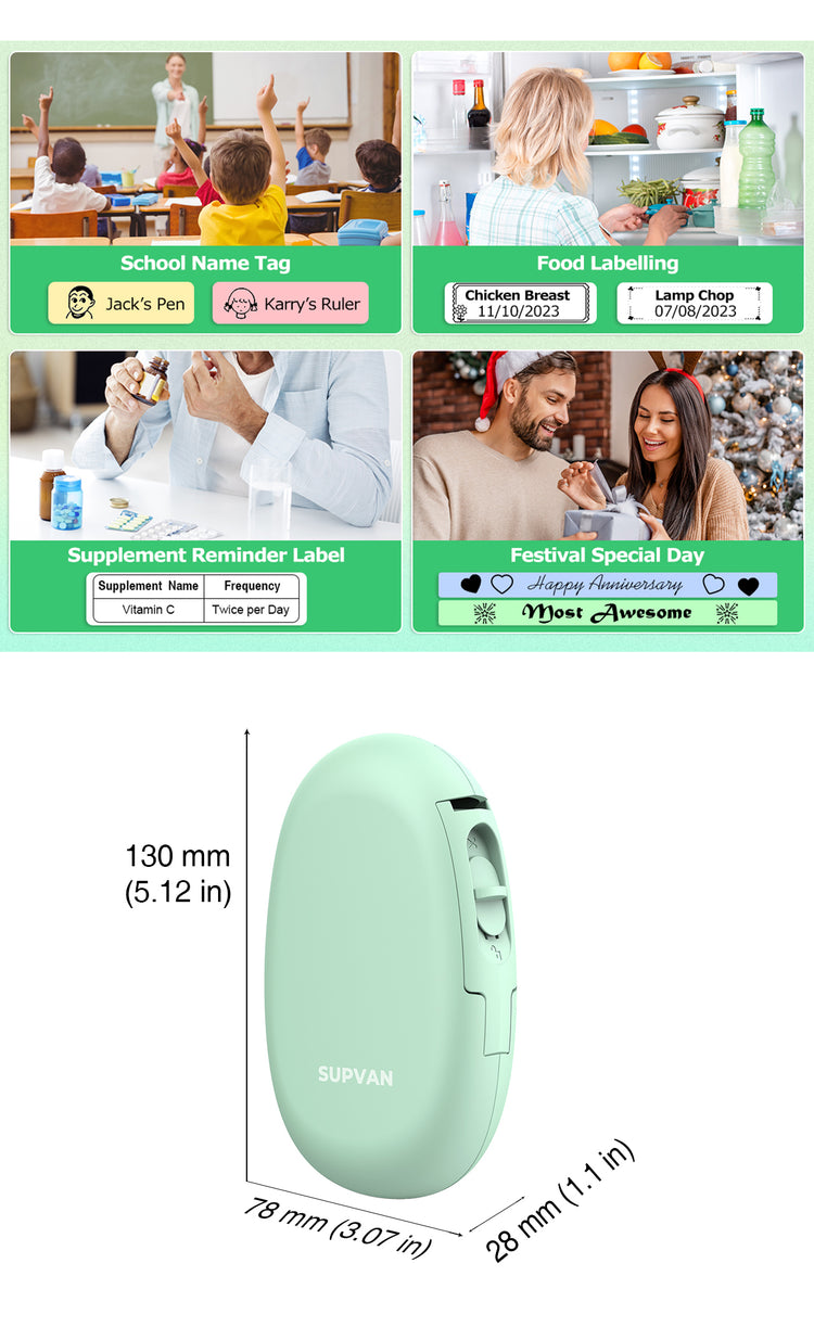 SUPVAN T50M Pro Etichettatrice Bluetooth con 3 Nastro, App Versatile c