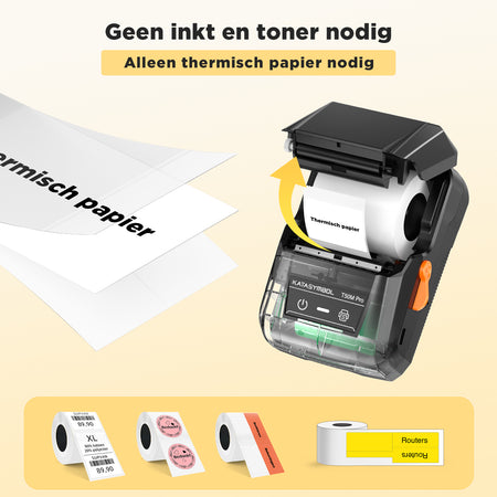 SUPVAN T50M Pro Label Printer Bluetooth and 3 Roll Waterproof Labels S