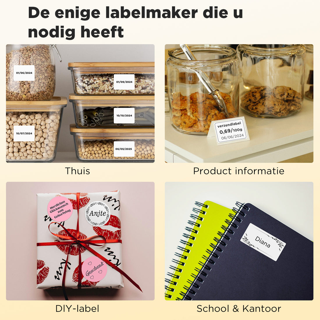 SUPVAN T50M Pro Label Printer Bluetooth and 3 Roll Waterproof Labels S