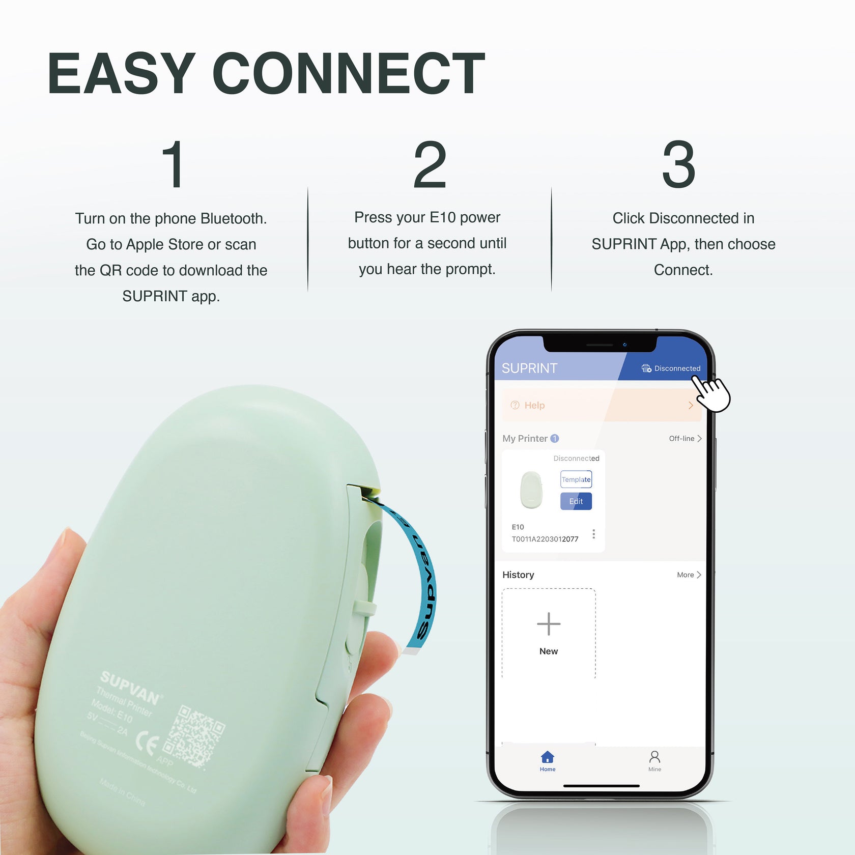 Buy SUPVAN E10 Mini Bluetooth Label Printer - SUPVAN